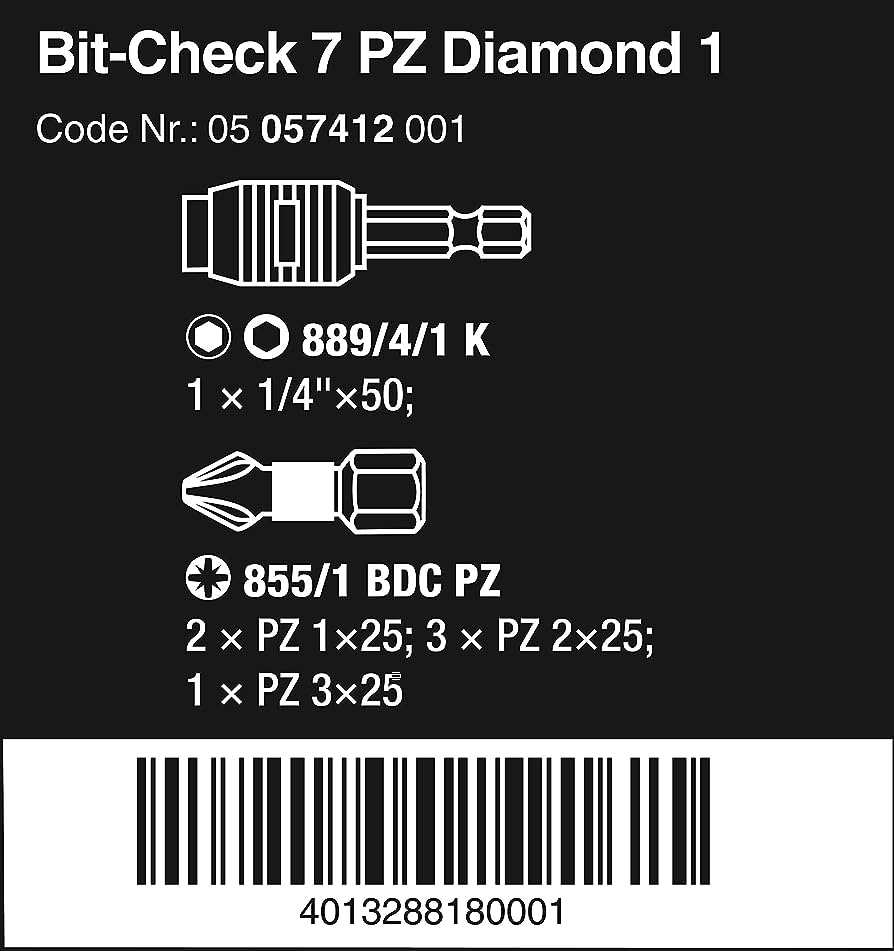 Wera set nasadnih bitova BC 7 PZ Diamond 1 – Unibau